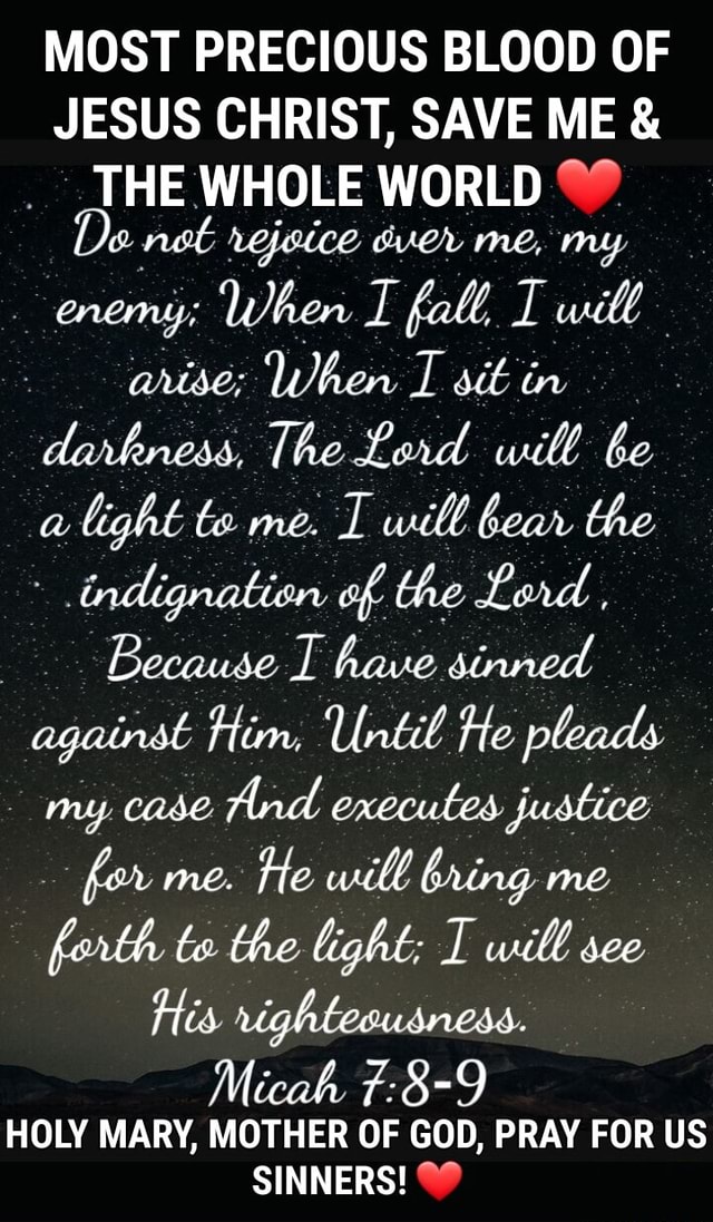 MOST PRECIOUS BLOOD OF JESUS CHRIST, SAVE ME & THE WHOLE WORLD De nat ...