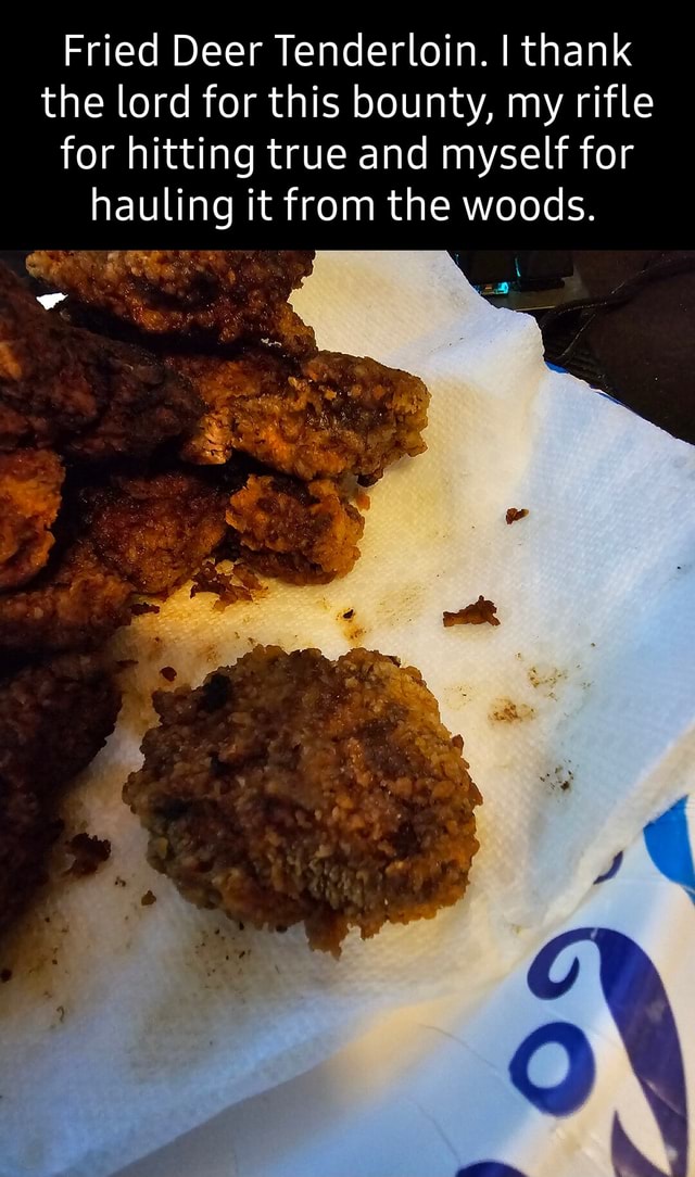 Fried Deer Tenderloin. I thank the lord for this bounty, my rifle for ...