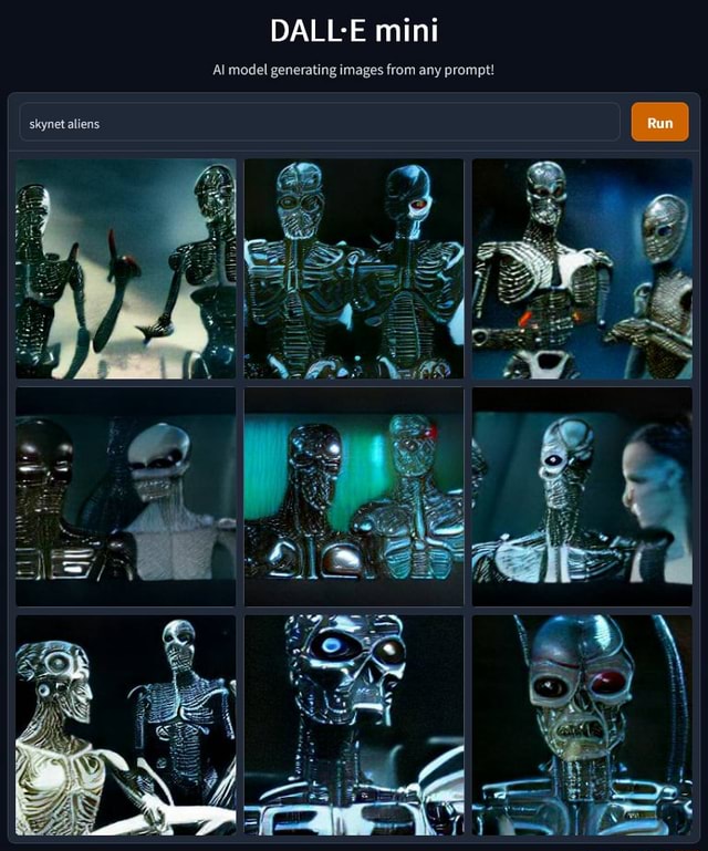 DALL-E mini 'Al model generating images from any prompt! skynet aliens ...