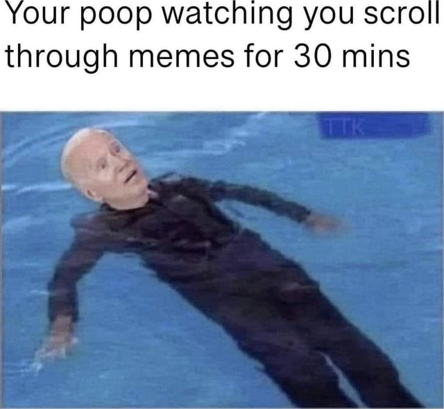 Our poop watching you Scroll through memes for 30 mins - iFunny