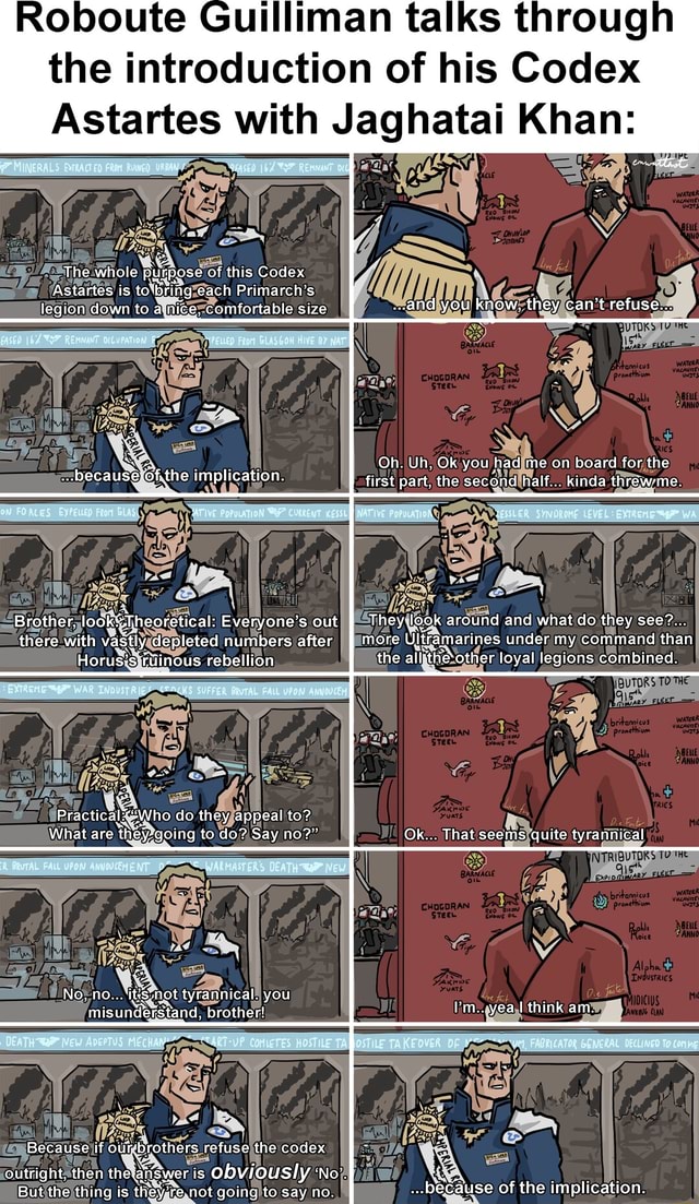 Roboute Guilliman talks through the introduction of his Codex Astartes ...