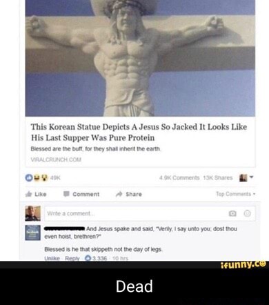 This Korean Statue Depiets A Jesus So Jacked It Looks Like His Last ...