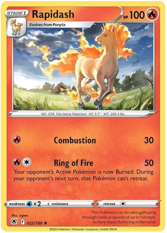100 Rapidash Evolves from Ponyta 0, 078. Fire Horse Pokemon, HT.5'7 ...