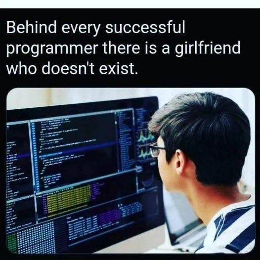 Behind every successful programmer there is a girlfriend who doesn't exist. - iFunny