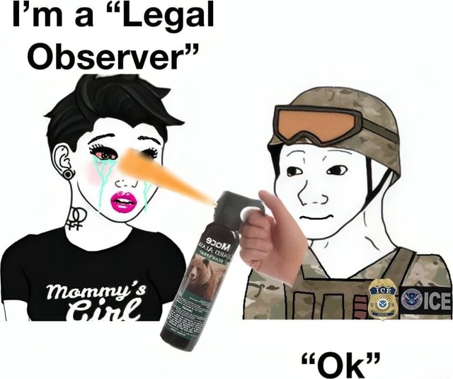 I'm a "Legal Observer" ICE "Ok" - iFunny