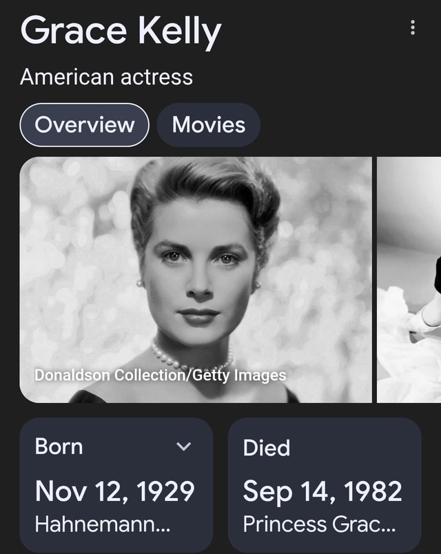 Grace Kelly American actress Overview Movies Donaldson Images Born Died ...