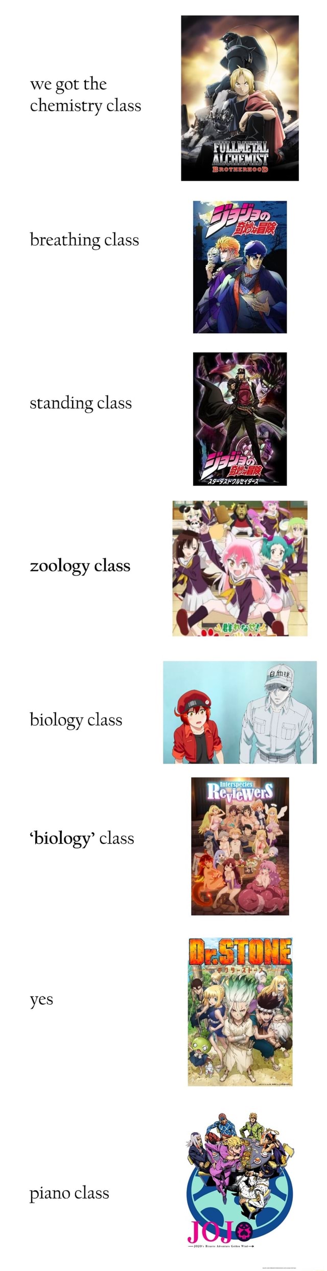 We got the chemistry class breathing class standing class zoology class - iFunny
