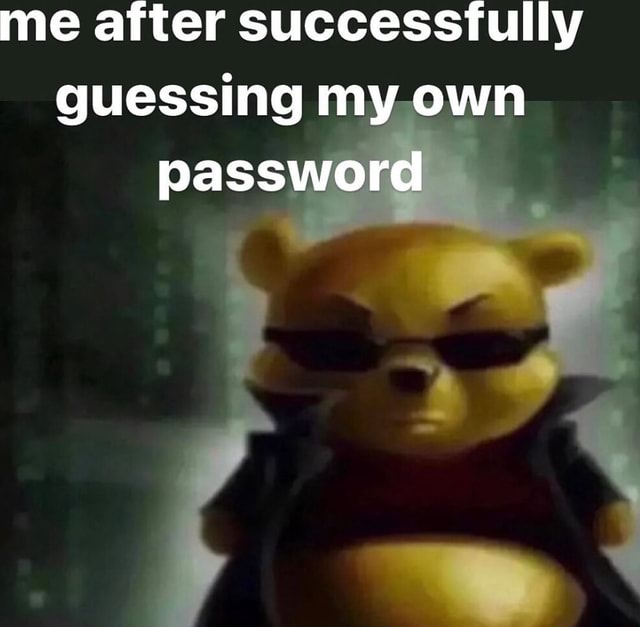Me after successfully guessing my own password - iFunny