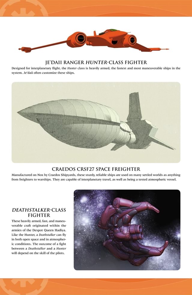JE'DAII RANGER HUNTER-CLASS FIGHTER Designed for interplanetary flight ...
