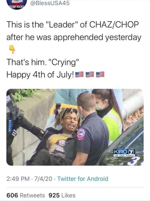 This is the "Leader" of CHAZ/CHOP after he was apprehended yesterday U ...