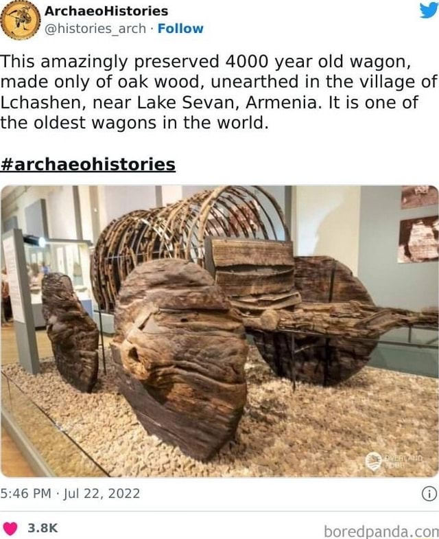 ArchaeoHistories shistones arch Follow This amazingly preserved 4000 year old wagon, made only ...
