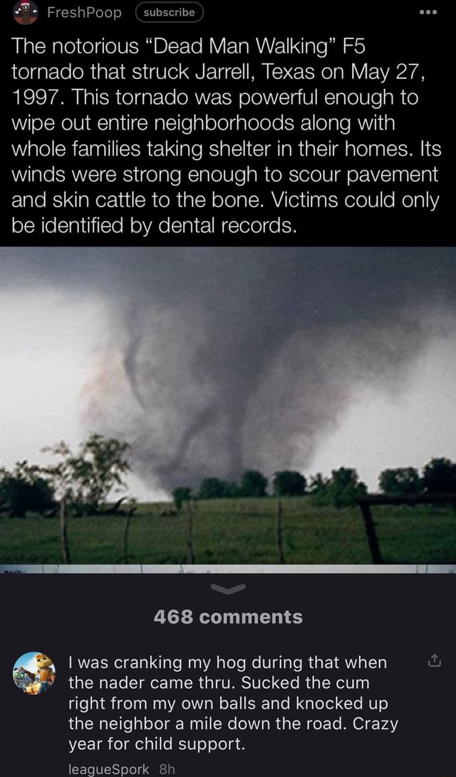 The notorious "Dead Man Walking" tornado that struck Jarrell, Texas on ...