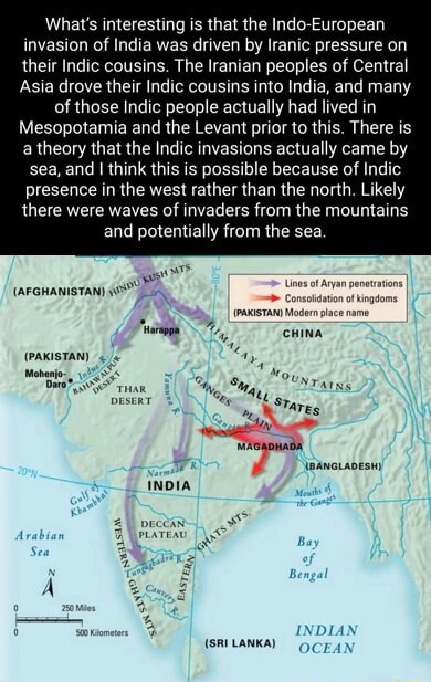 What's interesting is that the Indo-European invasion of India was ...