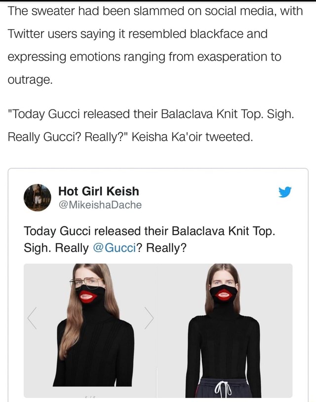 The sweater had been slammed on social media, with Twitter users saying ...