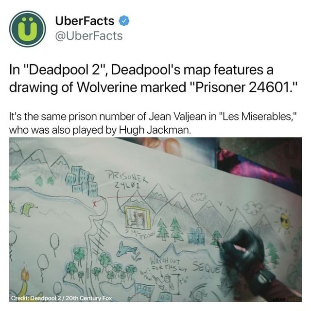 In "Deadpool 2", Deadpool's map features a drawing of Wolverine marked ...