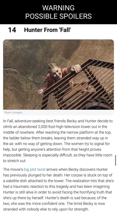 WARNING POSSIBLE SPOILERS 14 Hunter From 'Fall' In Fall, adventure ...