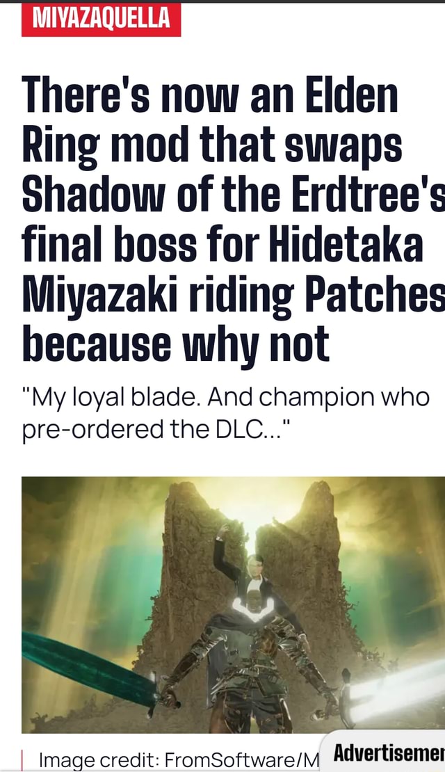 MIVAZAQUELLA There's now an Elden Ring mod that swaps Shadow of the ...