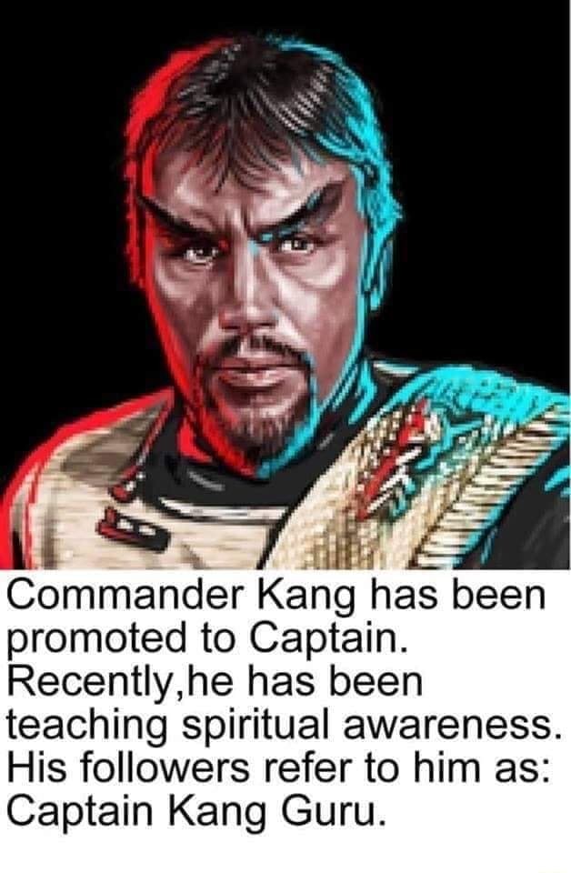 Commander Kang has been promoted to Captain. Recently, has been ...