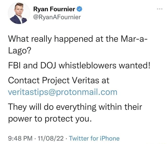 Ryan Fournier @RyanAFournier What really happened at the Mar-a- Lago ...