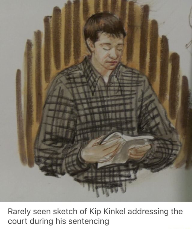 Rarely seen sketch of Kip Kinkel addressing the court during his ...