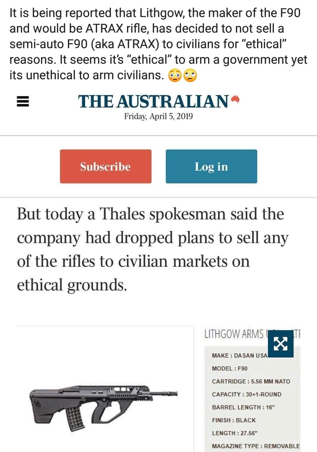 It is being reported that Lithgow, the maker of the F90 and would be ...