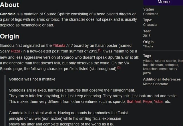 Meme About Status Gondola is a mutation of Spurdo Sparde consisting of ...