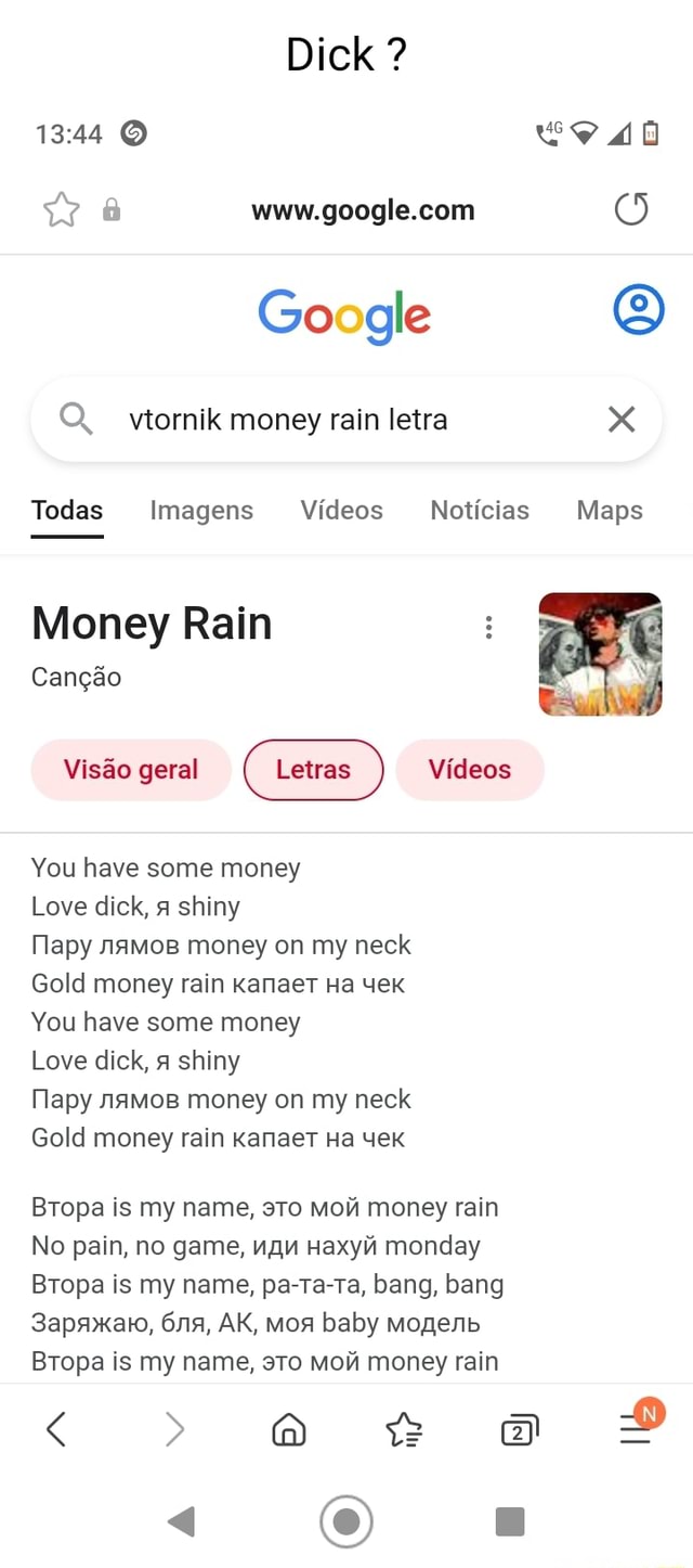 Dick ? Google vtornik money rain letra x Todas Imagens Videos Noticias ...