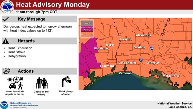 Heat Advisory Monday through CDT Key Message Dangerous heat expected ...