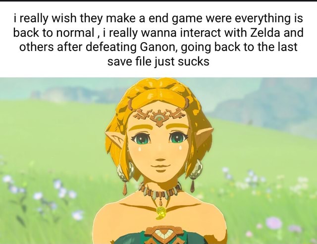 I really wish they make a end game were everything is back to normal, i ...