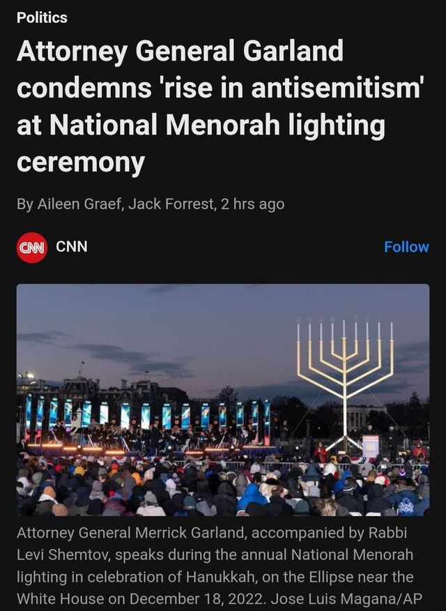 Politics Attorney General Garland condemns rise in antisemitism' at ...