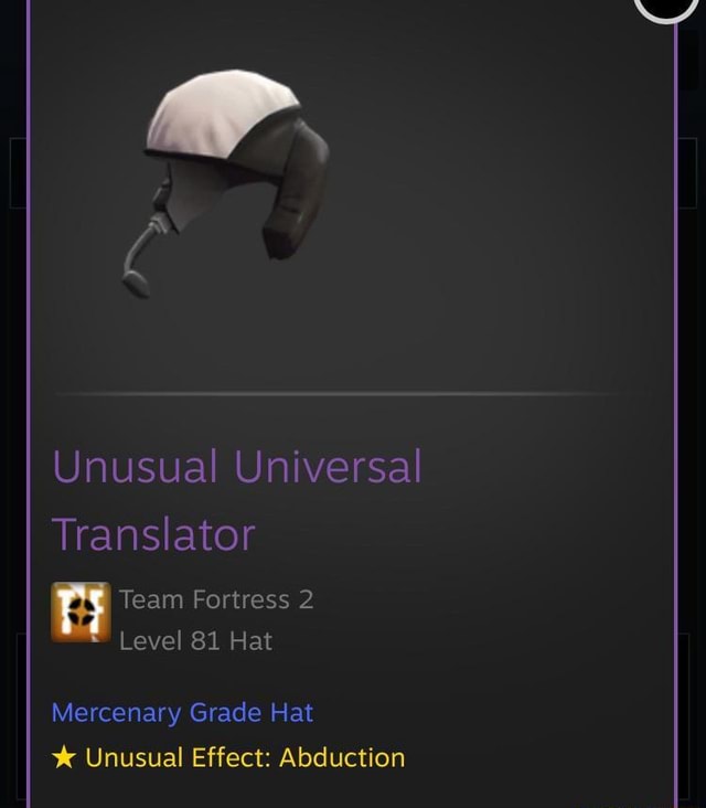Unusual Universal Translator Team Fortress 2 Level 81 Hat Mercenary ...