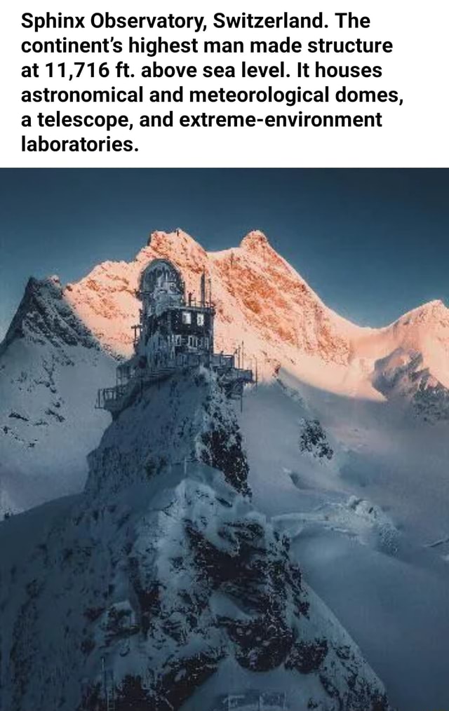 Sphinx Observatory, Switzerland. The continent's highest man made ...