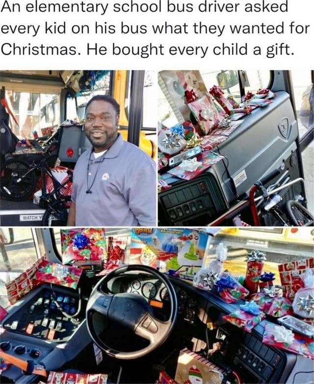 An elementary school bus driver asked every kid on his bus what they ...