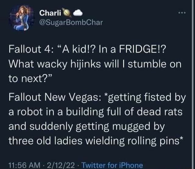 Fallout 4: "A kid!? In a FRIDGE!? What wacky hijinks will I stumble on ...