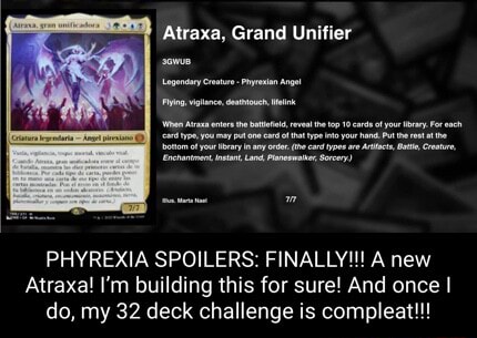 Atraxa, Grand Unifier oe Pri ta PHYREXIA SPOILERS: FINALLY!!! A new ...