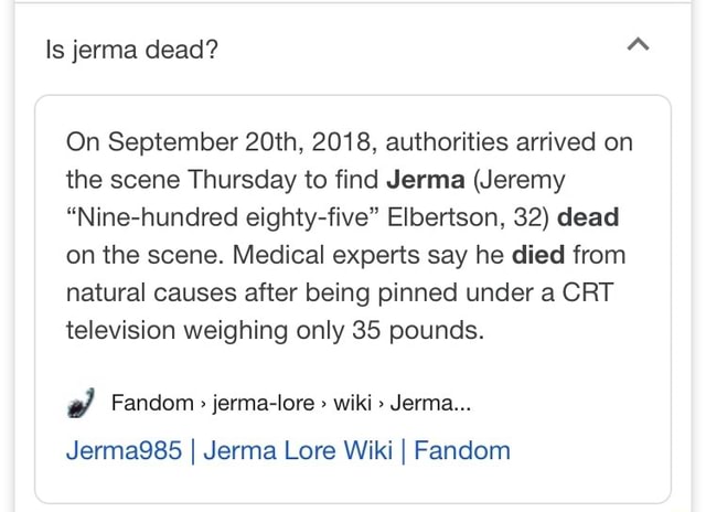 Is jerma dead? On September 20th, 2018, authorities arrived on the ...