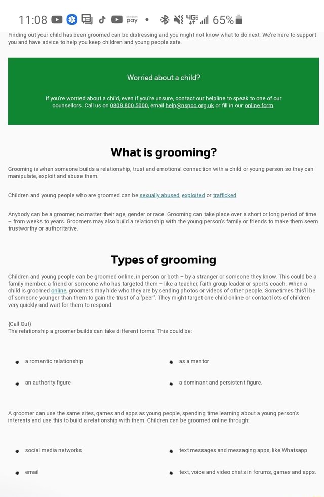 @OB Finding out your child has been groomed can be distressing and you ...