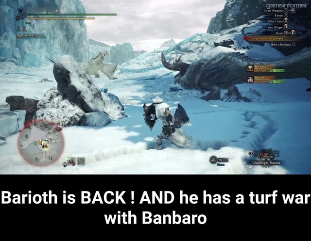 Barioth is BACK ! AND he has a turf war with Banbaro - Barioth is BACK ...