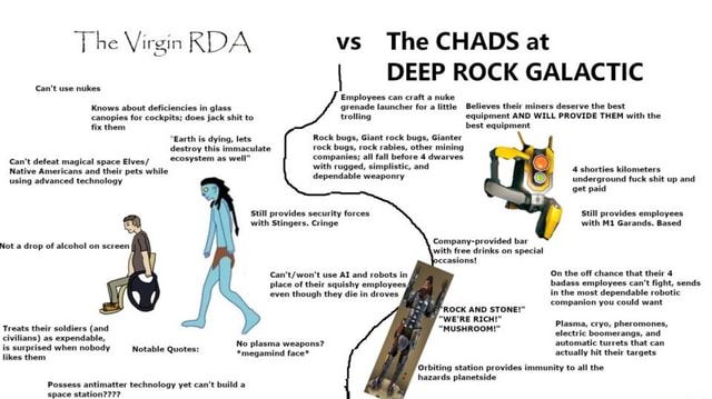 The Virgin RDA vs The CHADS at I DEEP ROCK GALACTIC Employees can craft ...