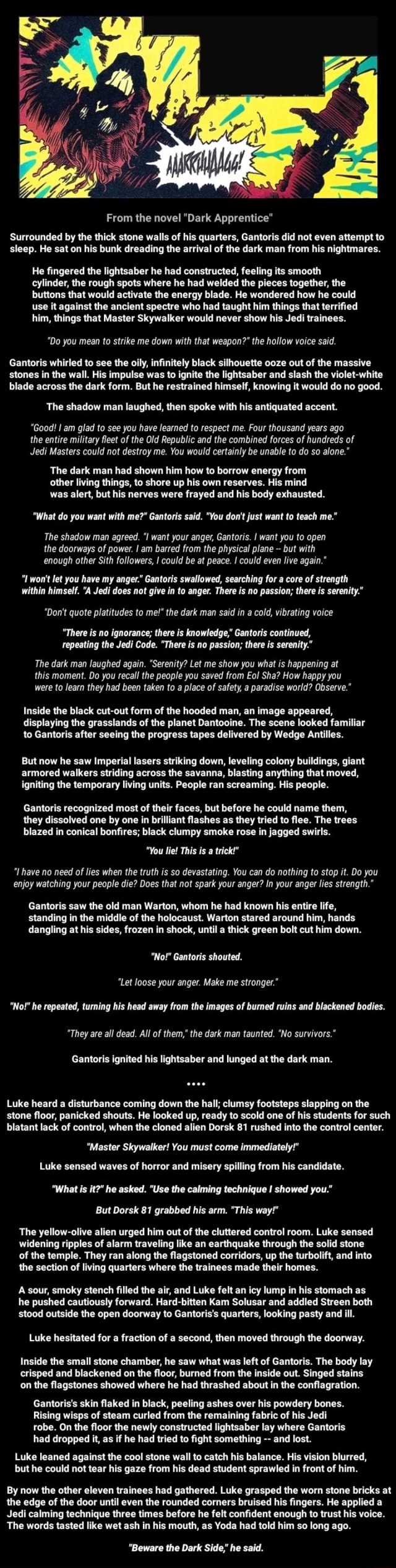 From the novel "Dark Apprentice" Surrounded by the thick stone walls of ...