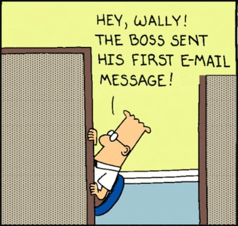 Single Panels of Dilbert (again) - HEY, WALLY! THE BOSS SENT HIS FIRST ...