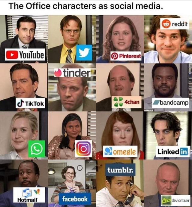 The Office characters as social media. tumblir. - iFunny