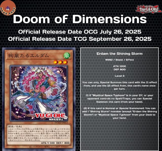 Doom of Dimensions Official Release Date OCG July 26, 2025 Official ...