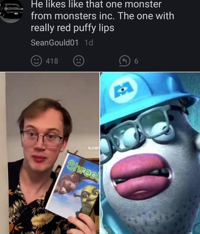 He likes like that one monster from monsters inc. The one with really ...