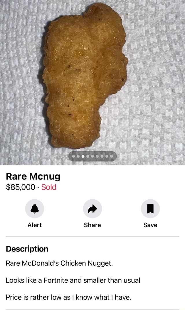 Rare Mcnug $85,000 - Sold a Aa Alert Share Save Description Rare ...