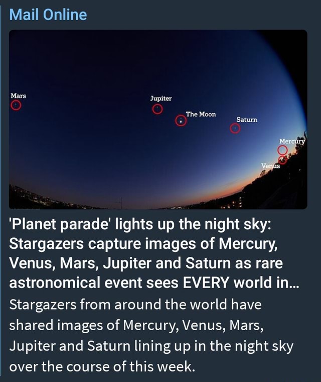 Mail Online Mars Jupiter The 'Planet parade' lights up the night sky ...