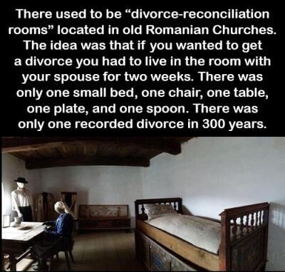 There used to be "divorce-reconciliation rooms" located in old Romanian ...