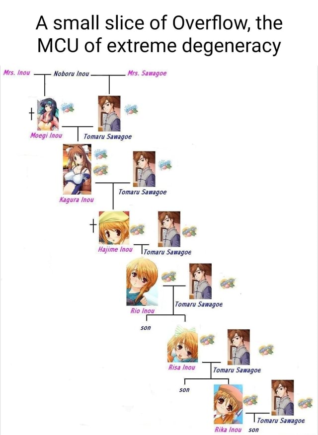 A small slice of Overflow, the MCU of extreme degeneracy Mrs. Inouw Mrs ...