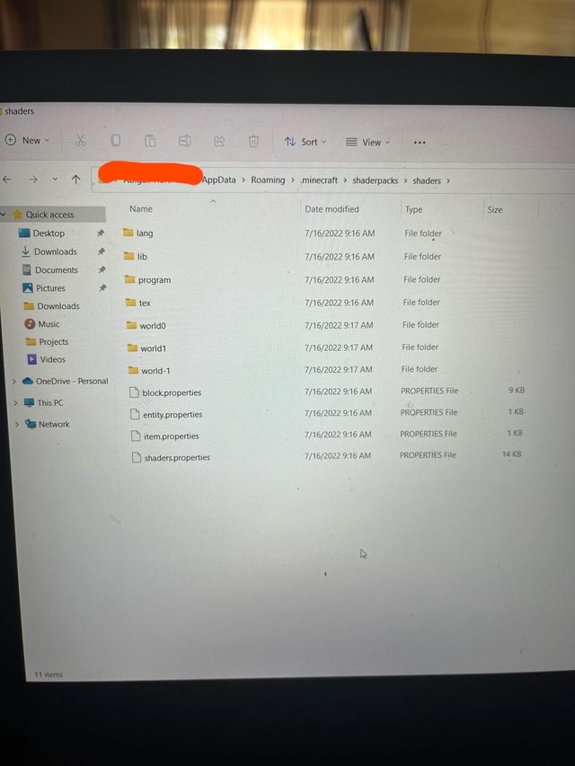 Shaders. New N Sort View Roaming .minecraft shaderpacks shaders Date ...