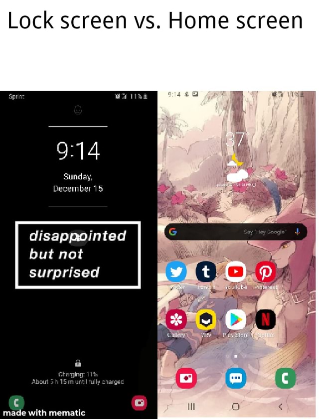 Lock screen vs. Home screen disappointed - iFunny